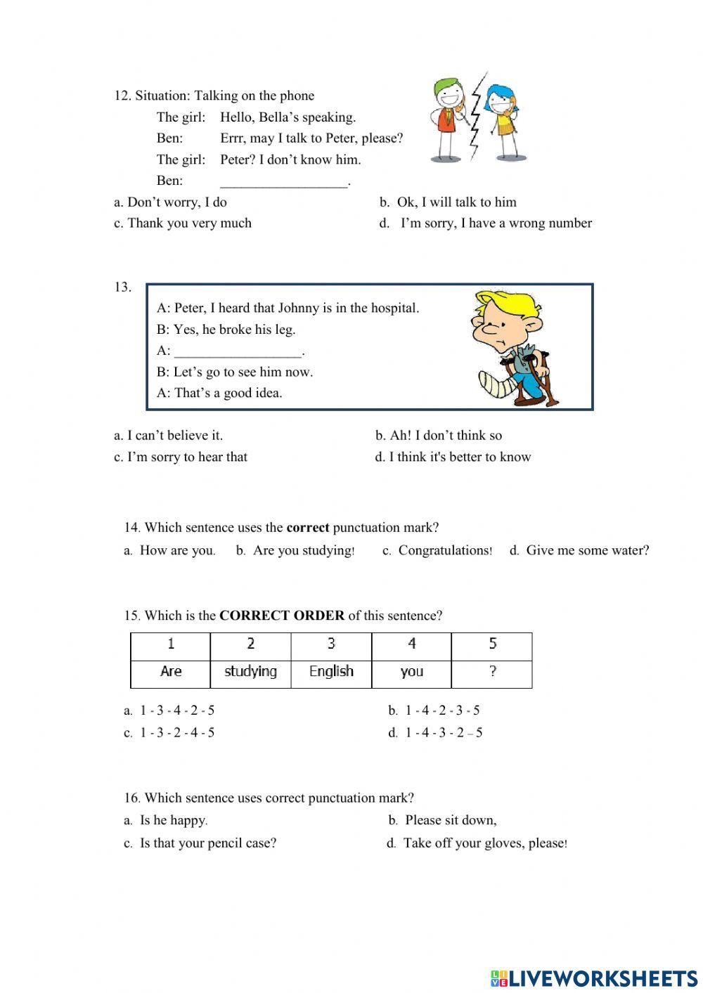 Final exam 1 worksheet | Live Worksheets