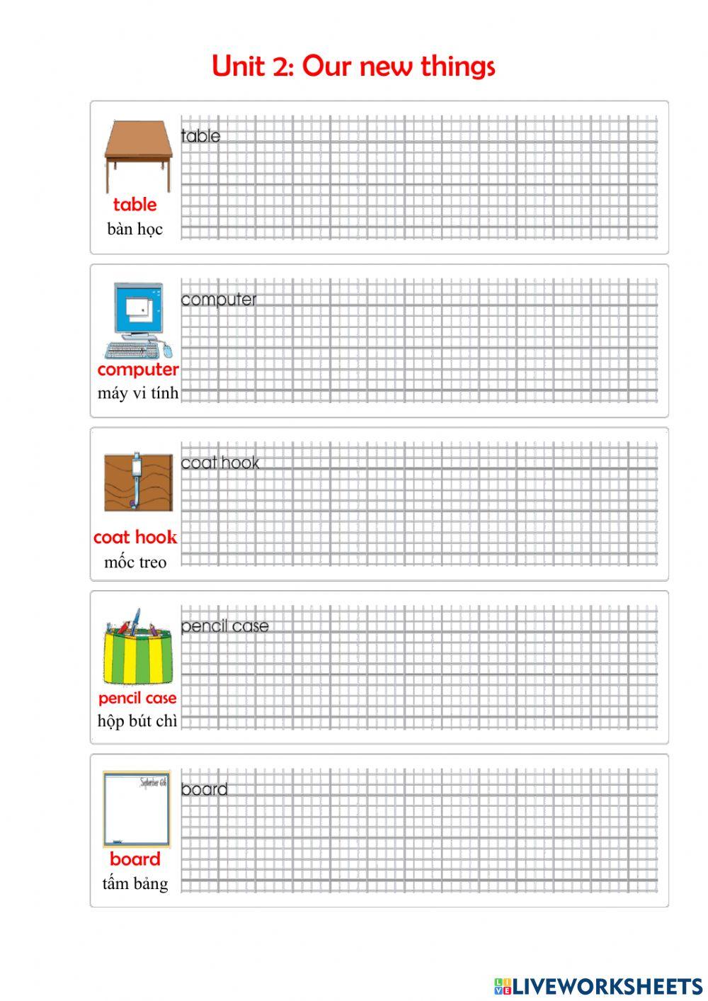 U2: Our new things 1475901 | msyencute | Live Worksheets