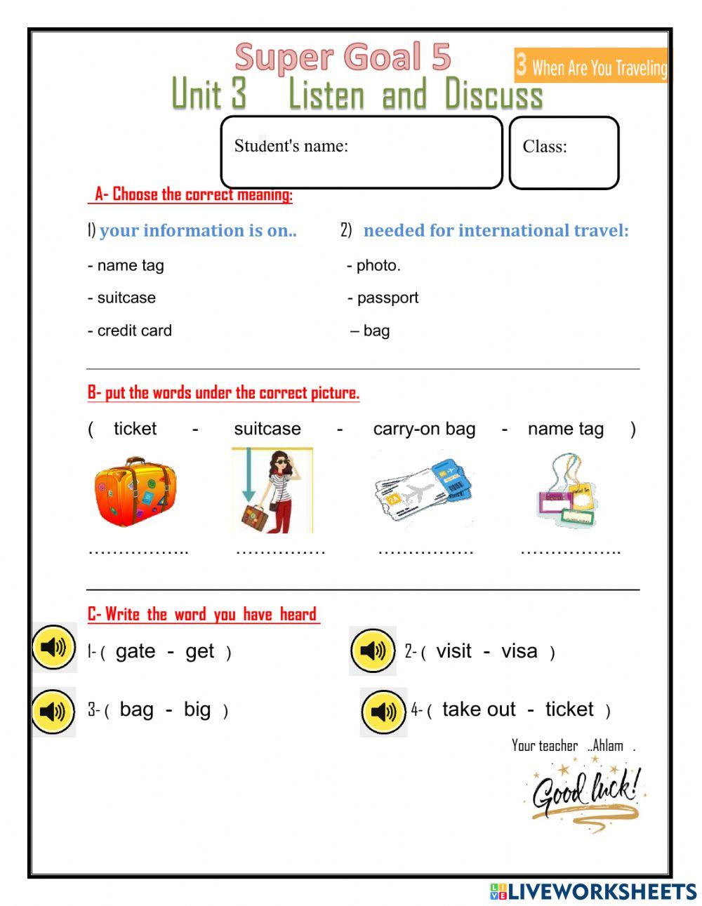 U3 l1 interactive worksheet | Live Worksheets