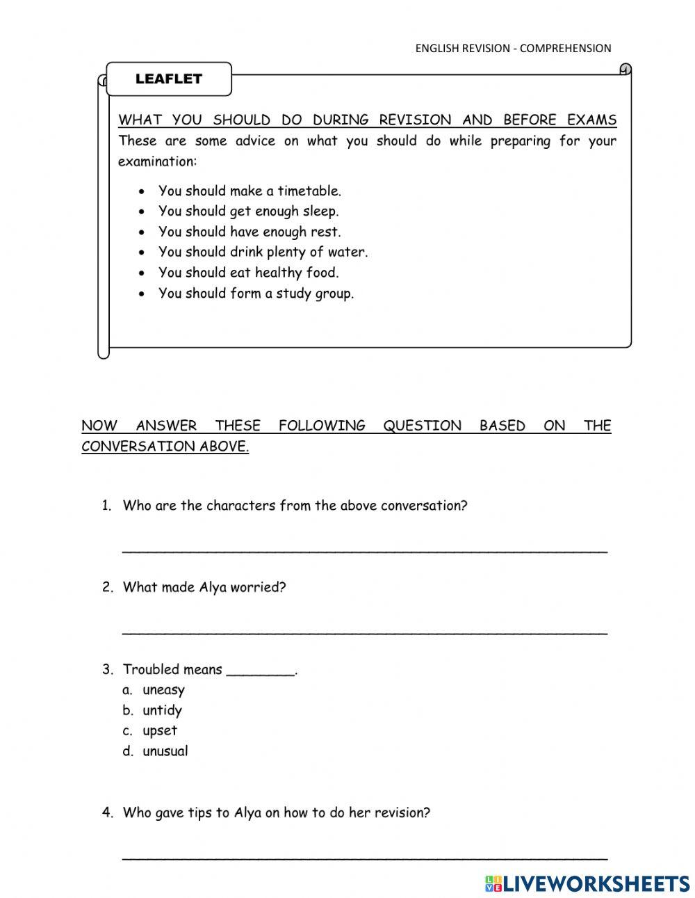3980247 | ENGLISH REVISION YEAR 6 - COMPREHENSION