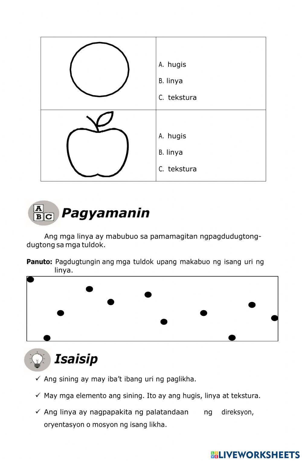Arts module wee… | Free Interactive Worksheets | 1476328