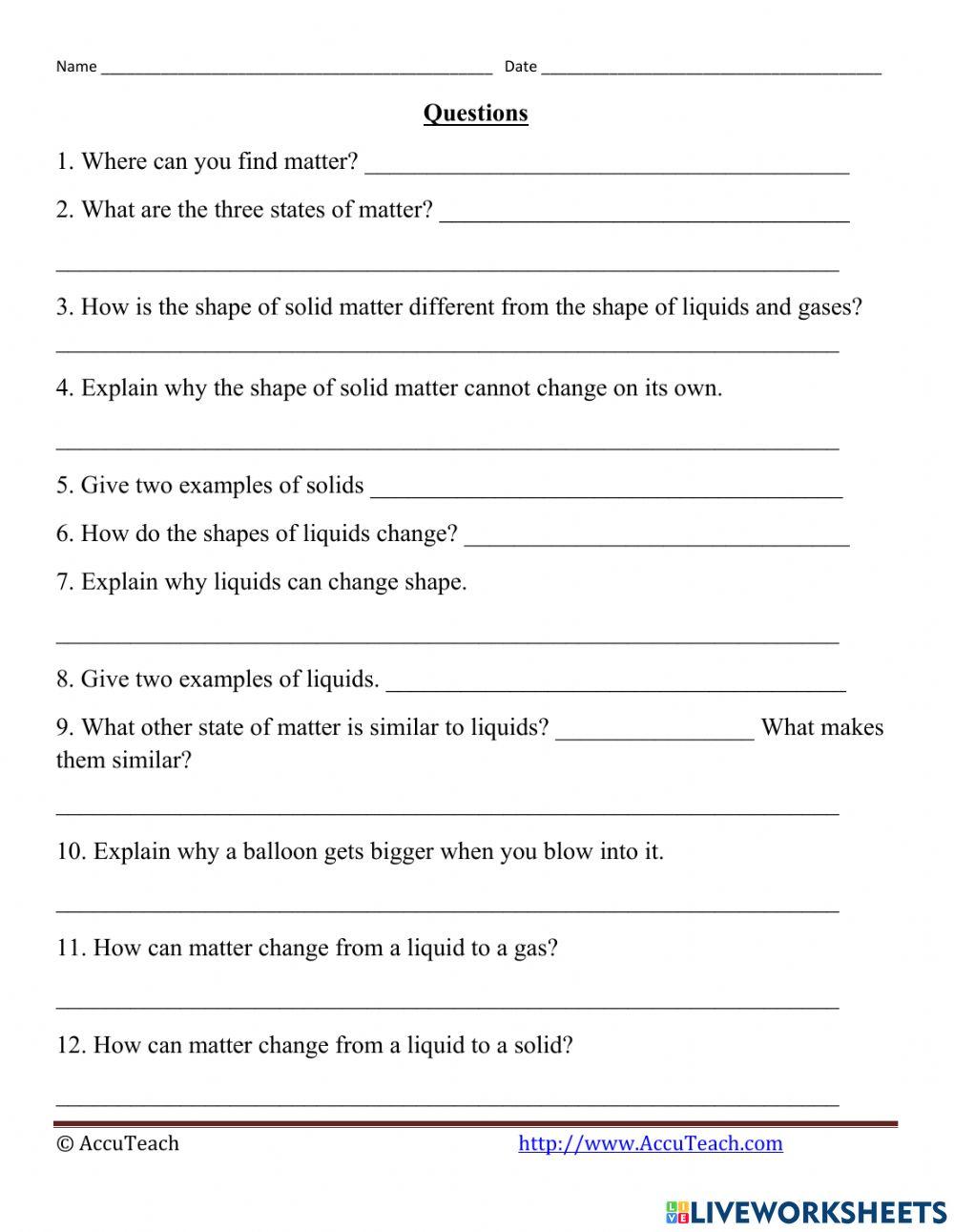 Year 7 Unit 5 P… | Free Interactive Worksheets | 1476303