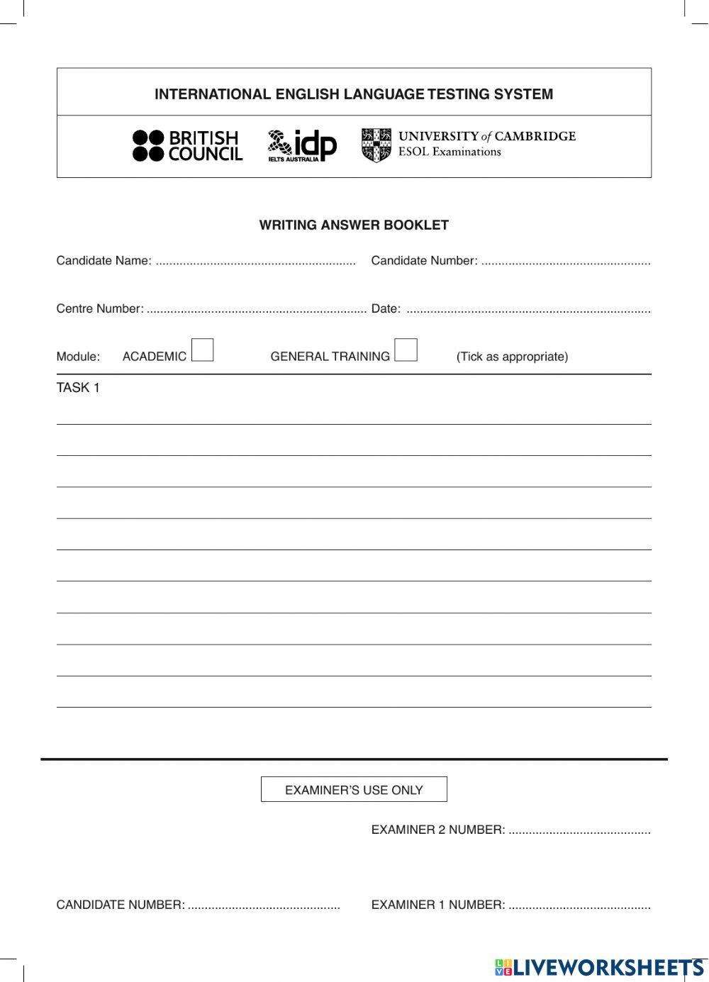 Inter IELTS 2.2.9 - Final Test - Writing worksheet | Live Worksheets