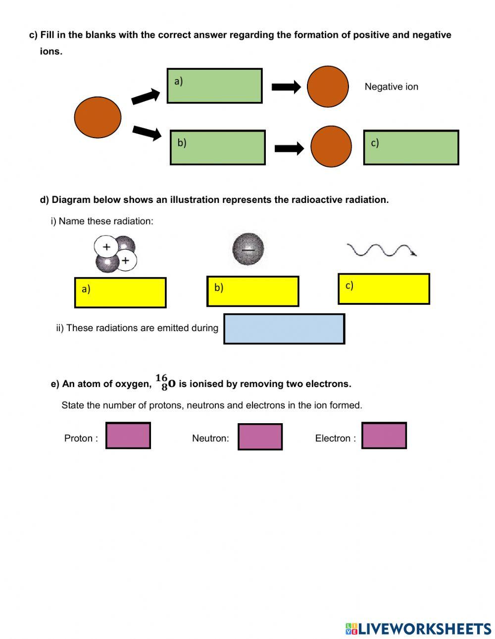 8.2 Atom and Nucleus worksheet | Live Worksheets