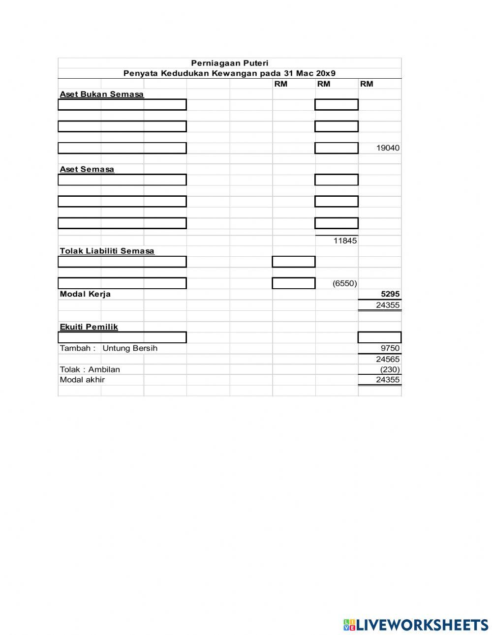 4193340 | Latihan PBD 7.2 Penyata Kedudukan Kewangan