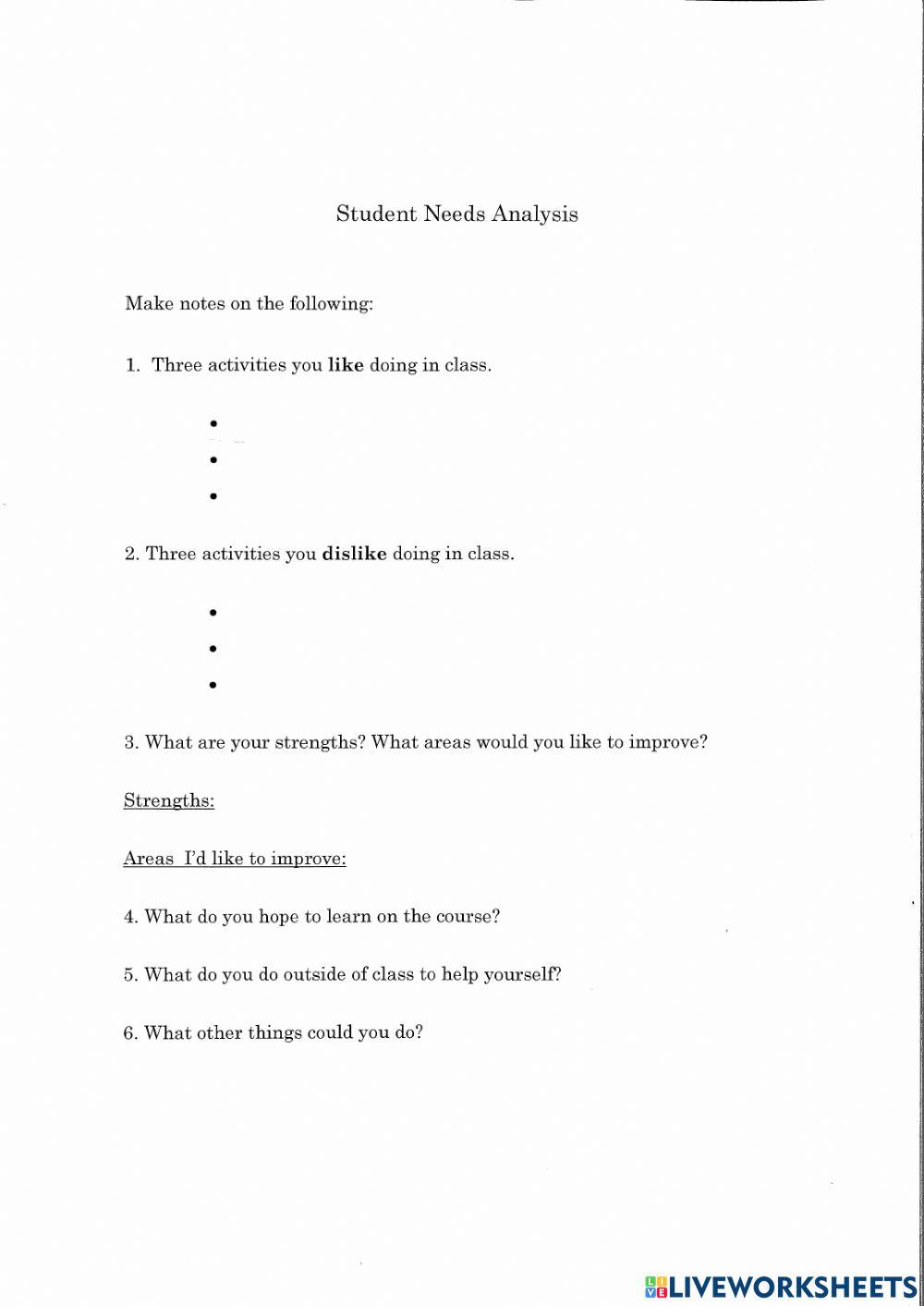 1476731 | Students needs analysis | Beata Groba