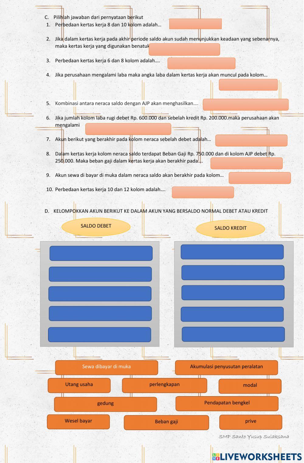 Kertas Kerja 9 worksheet | Live Worksheets