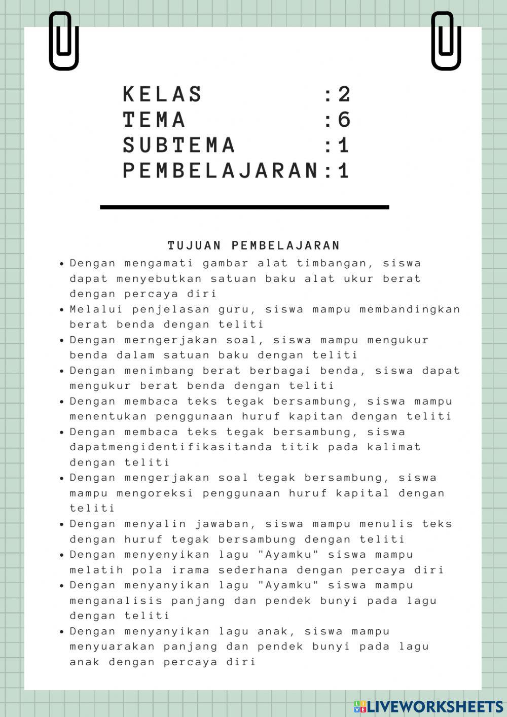 Satuan Berat | Hutami_Nosa | Live Worksheets