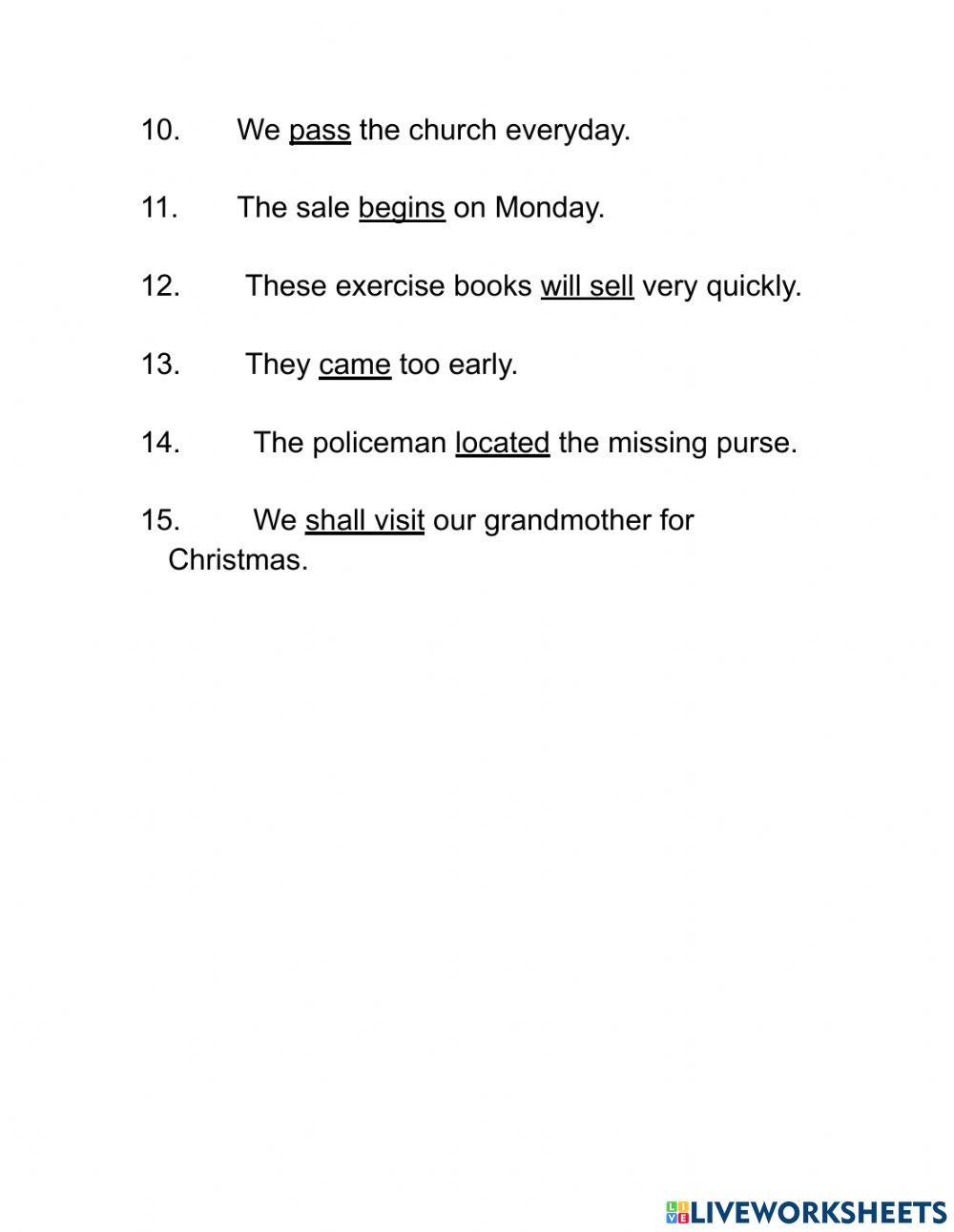 1478524 | Simple Tense Verbs | hheadley | LiveWorksheets