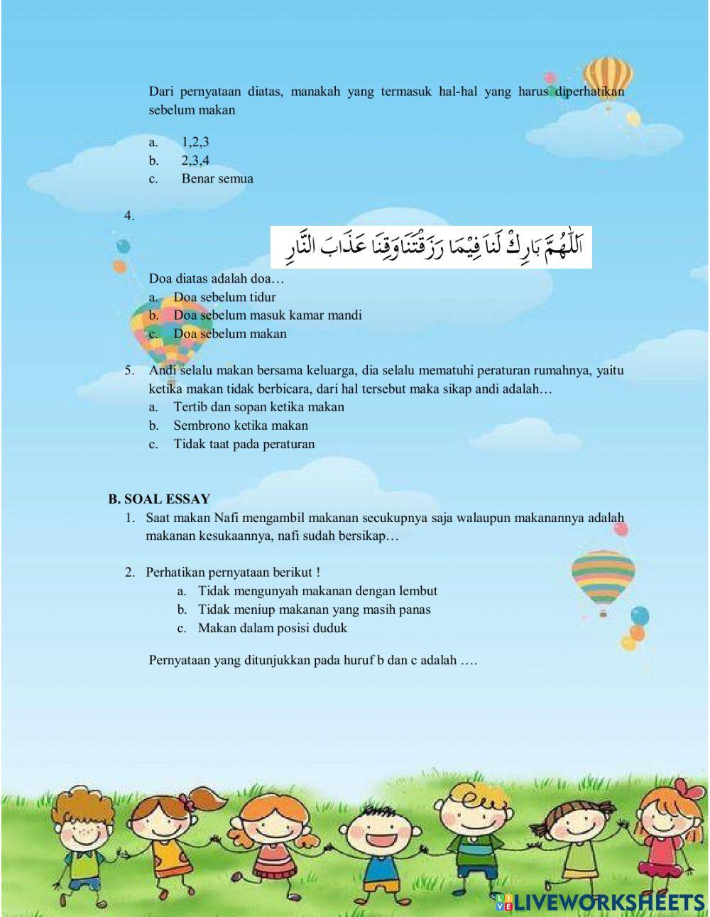 Lkpd doa makan interactive worksheet | Live Worksheets