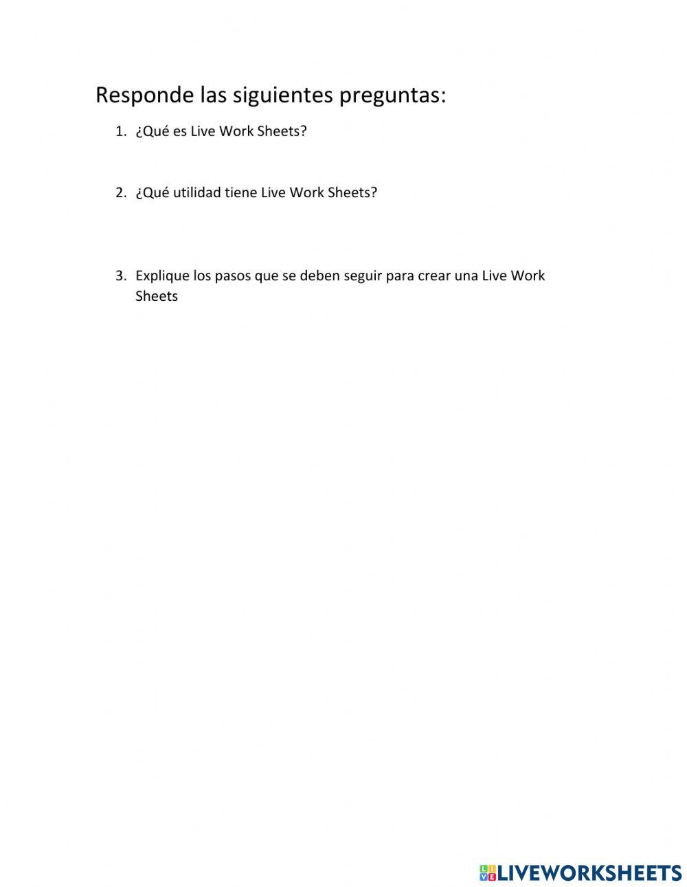 Live work sheets worksheet | Live Worksheets