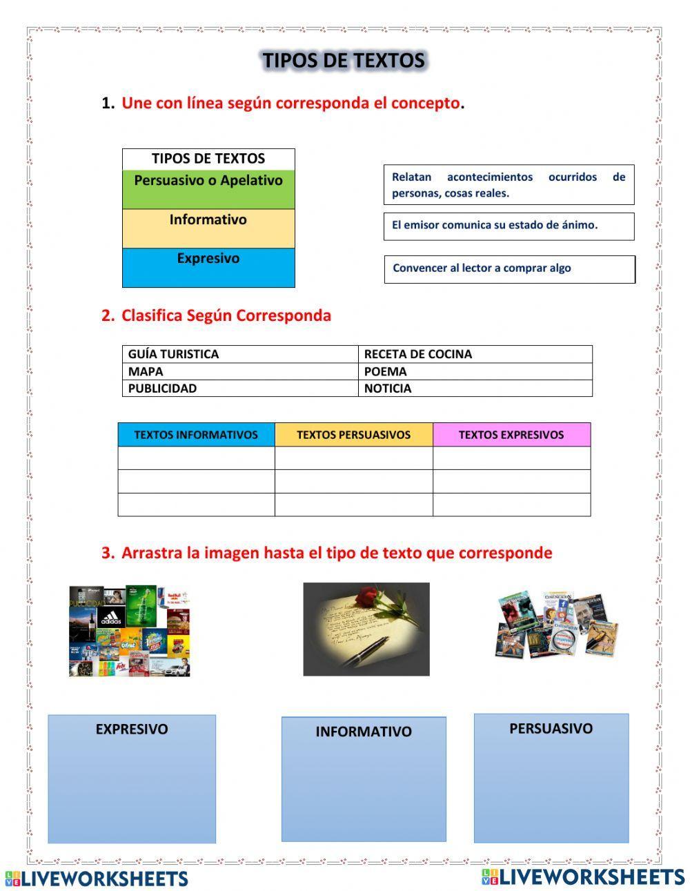 Ejercicios De Tipos De Textos Pdf - Image to u