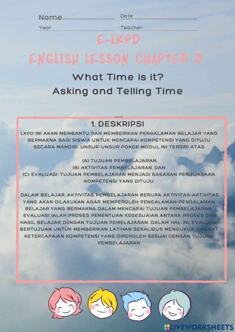 E LKPD Grade 7 What time is it? online exercise for | Live Worksheets