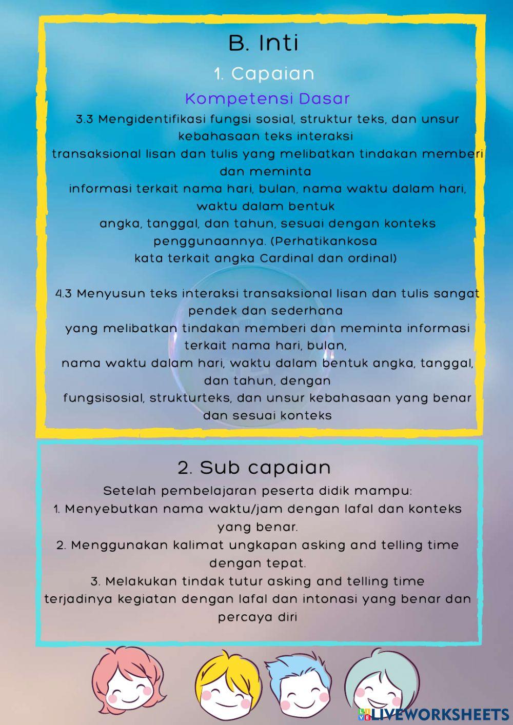 E LKPD Grade 7 What time is it? online exercise for | Live Worksheets