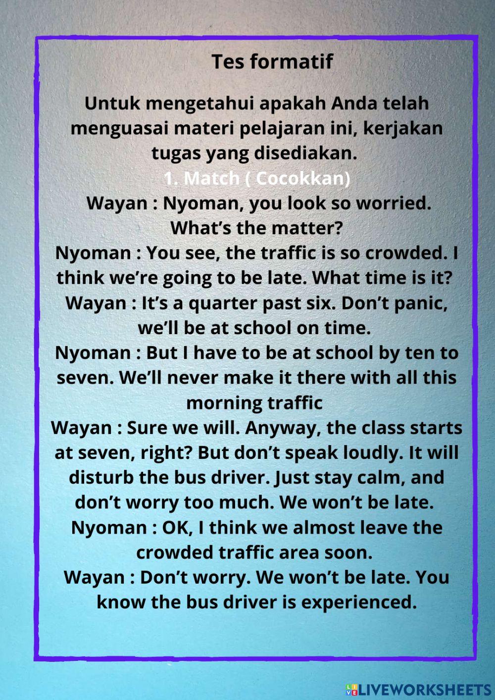 E LKPD Grade 7 What time is it? online exercise for | Live Worksheets