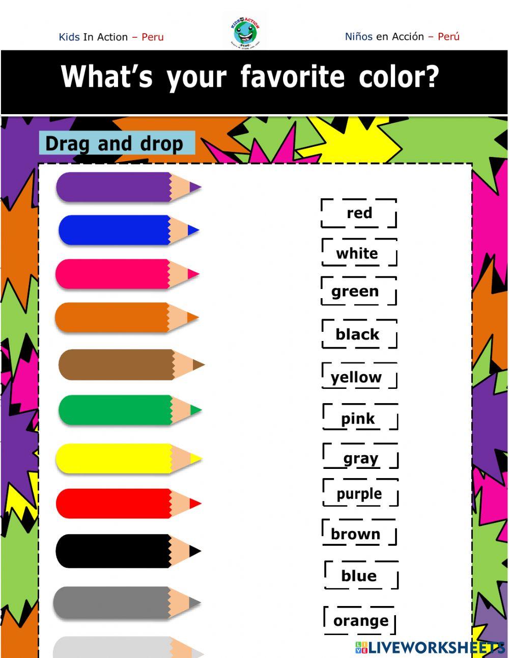 Colors online exercise for Pre-Starters | Live Worksheets