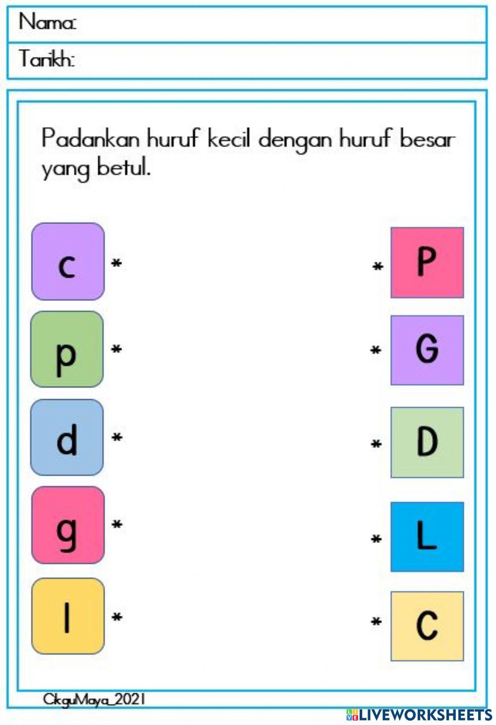 Mengenal Huruf Besar exercise for Prasekolah | Live Worksheets