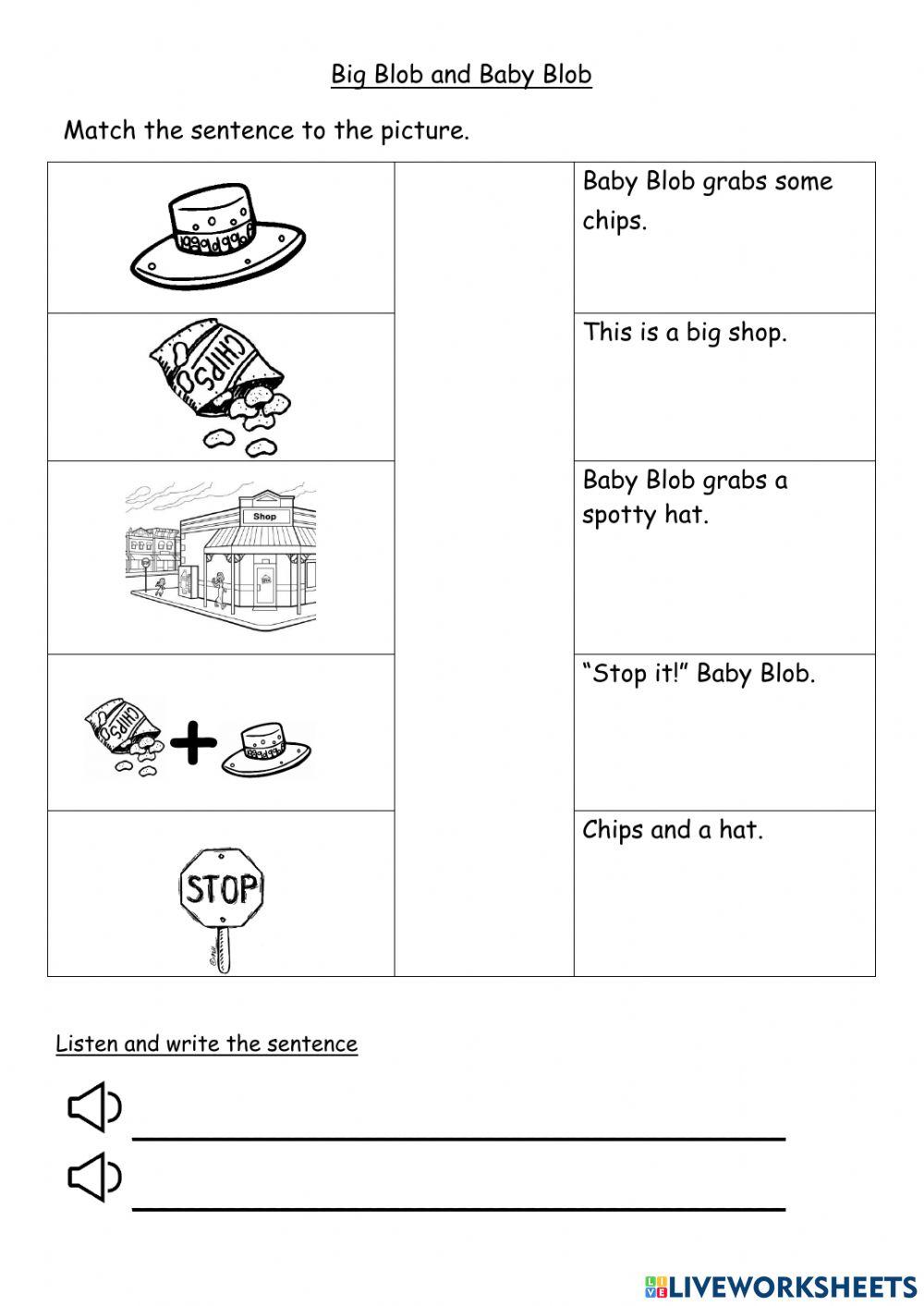 blob worksheet