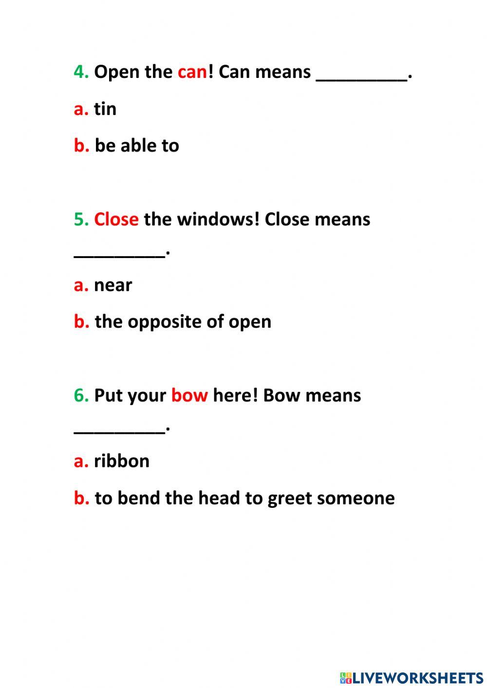 6760388 | Homonyms | JuanaSaba | LiveWorksheets