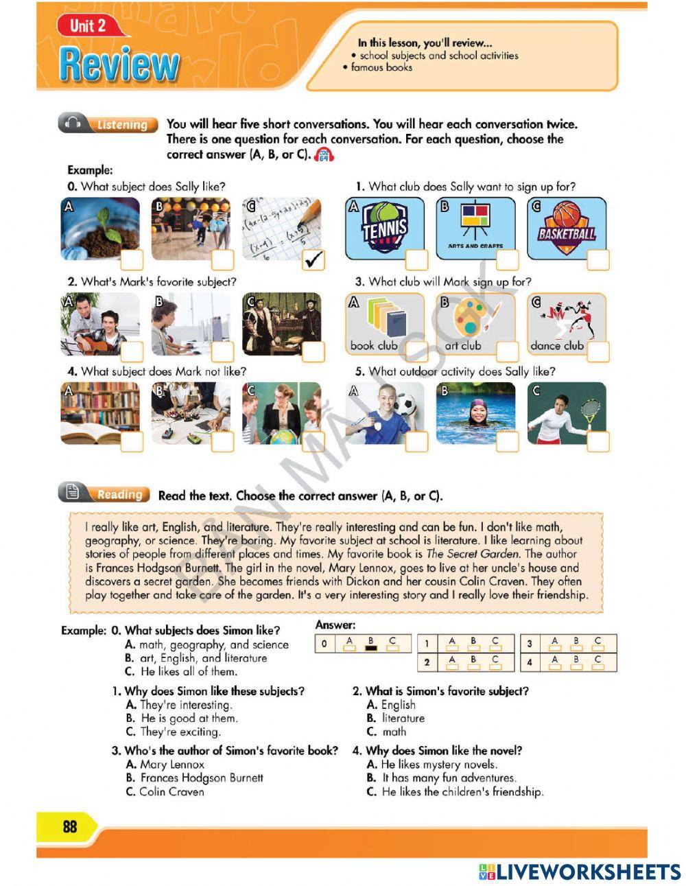 Grade 6 - Unit 2 | Khanh Do Van | Live Worksheets