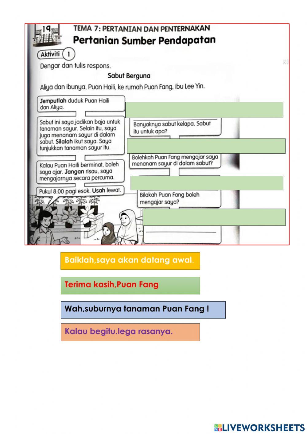 Pertanian interactive activity for 3 | Live Worksheets
