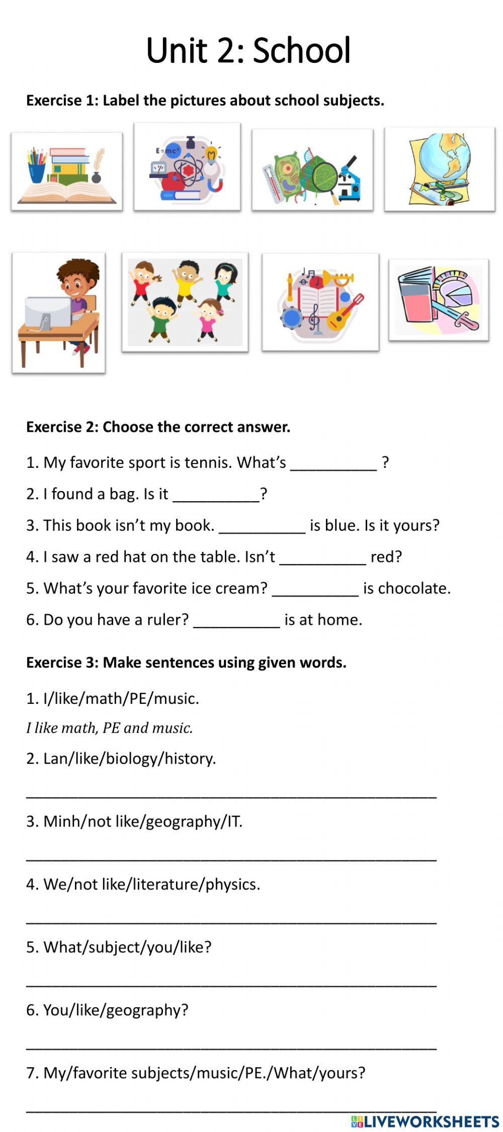 Supermind Year 2: Unit Worksheet Live Worksheets