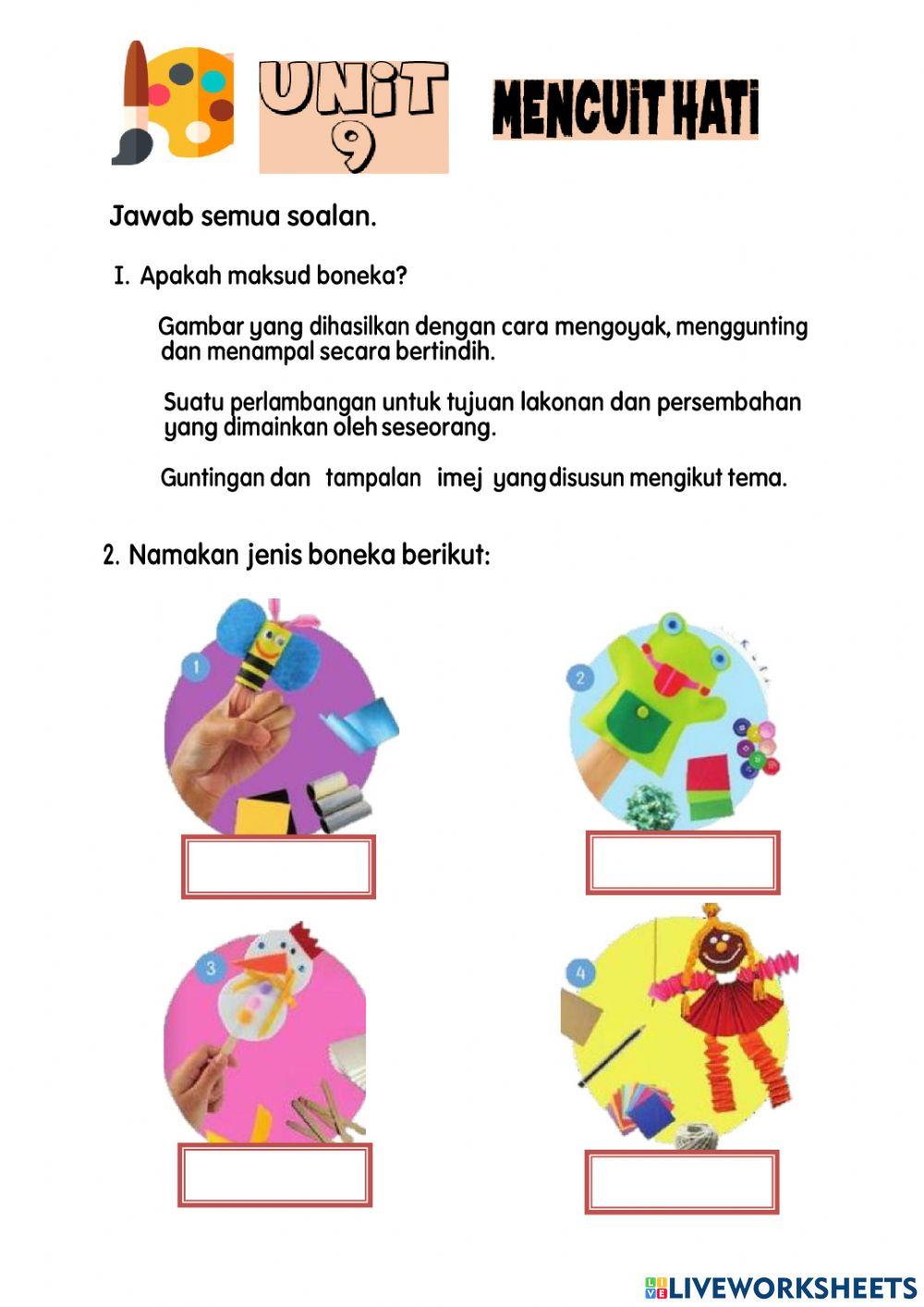 Boneka menari - PSV Tahun 3 online exercise for | Live Worksheets