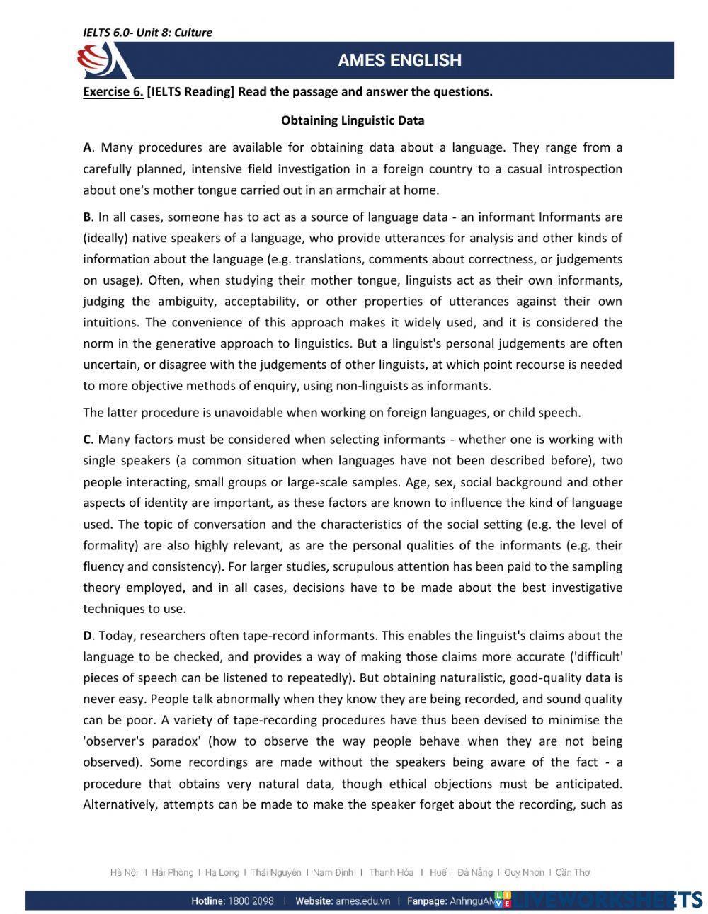 Worksheet Reading MS3-U8 worksheet | Live Worksheets