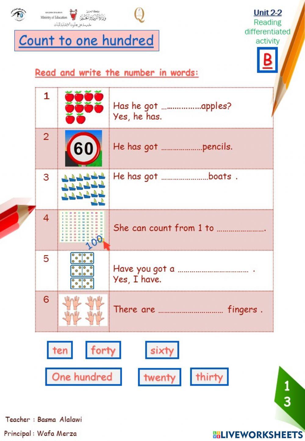 Unit 2 Numbers activity | Live Worksheets