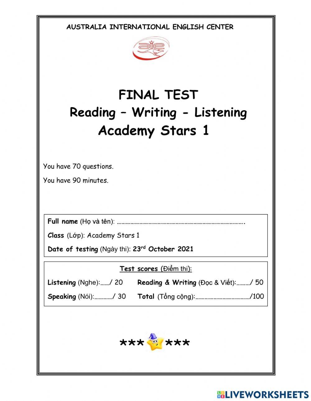 AS1 - LISTENING - MS KIM worksheet | Live Worksheets
