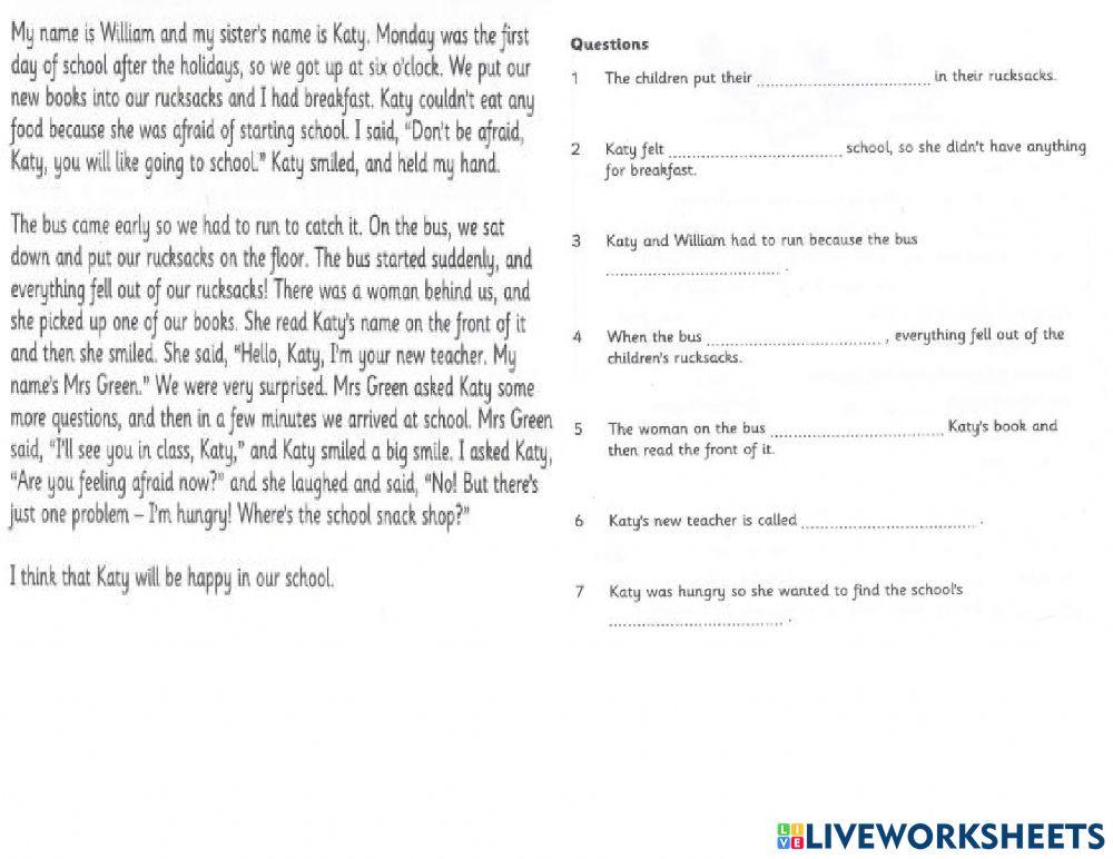 FLYERS 9 - R2 online exercise for | Live Worksheets