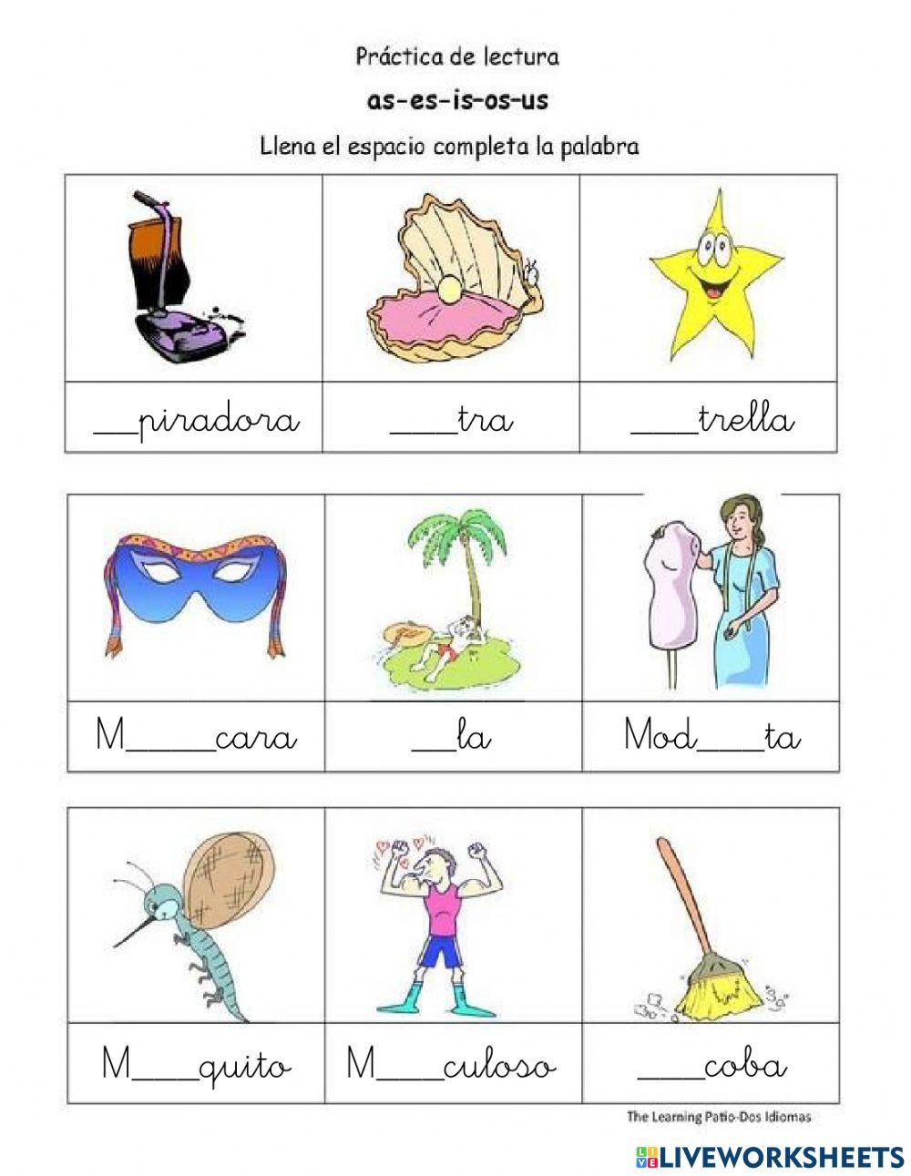 Sílabas inversas con S interactive worksheet | Live Worksheets Sílabas inversas con S interactive worksheet | Live Worksheets