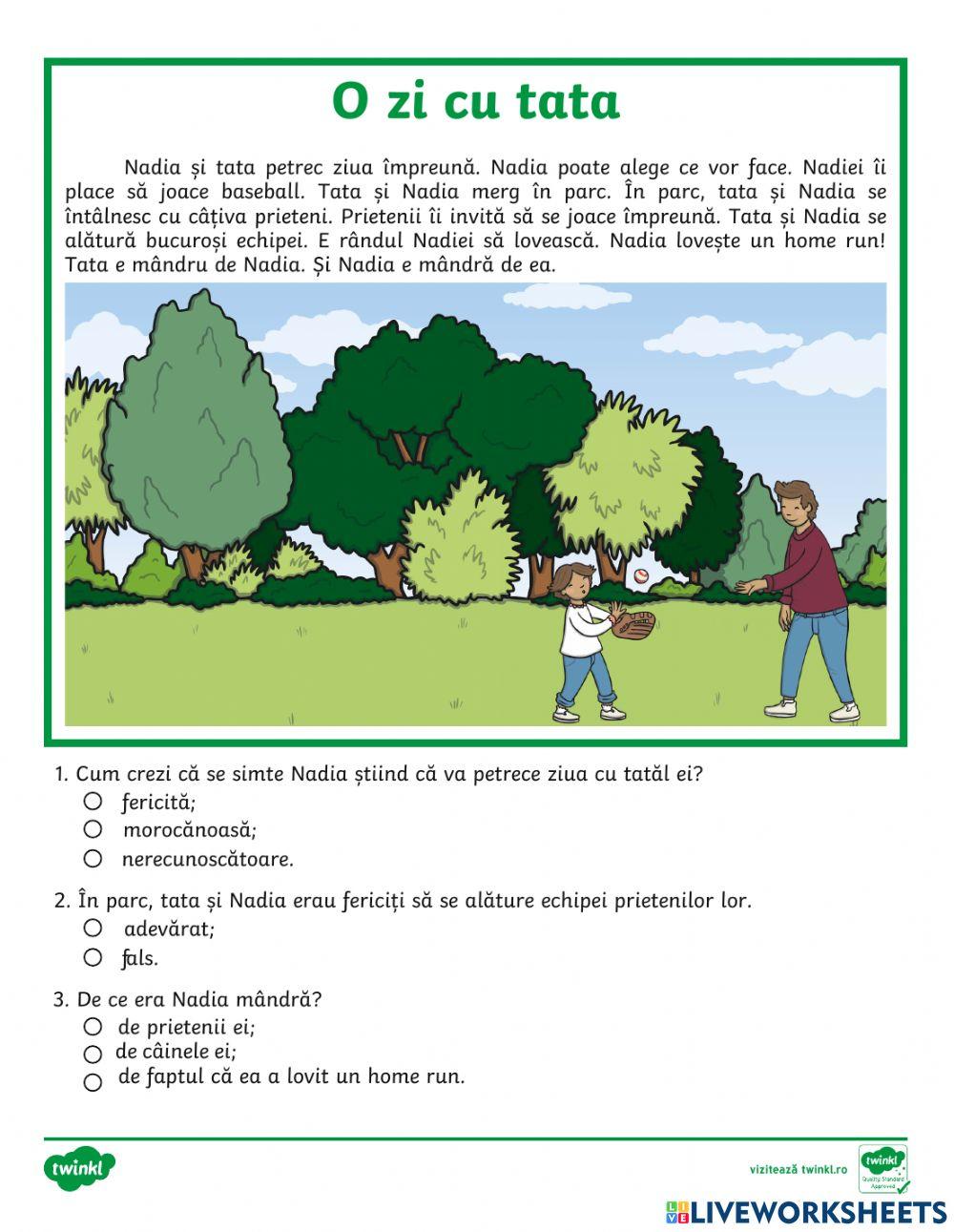 O zi cu tata- textul 5226006 | Spahiu Laura | Live