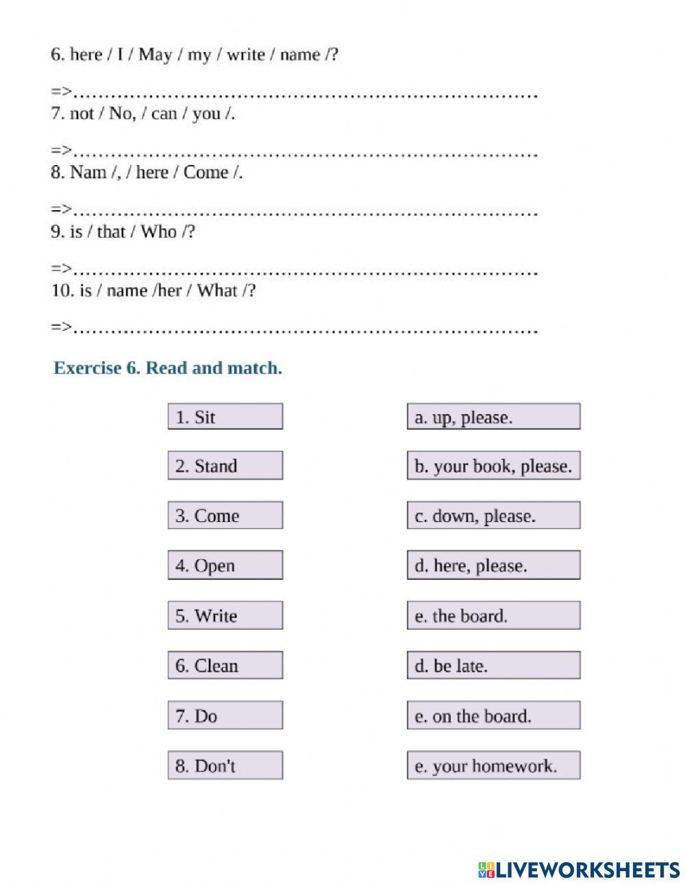 G3 tEST FOR UNIT 6 worksheet | Live Worksheets