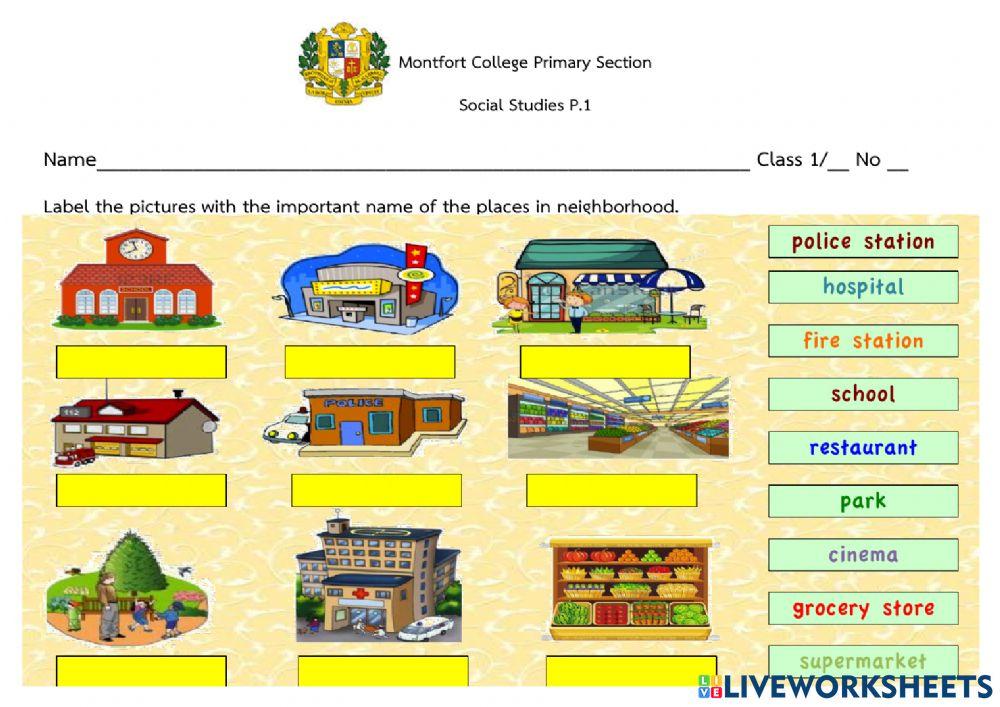 P1 Places in Neighborhood online exercise for | Live Worksheets