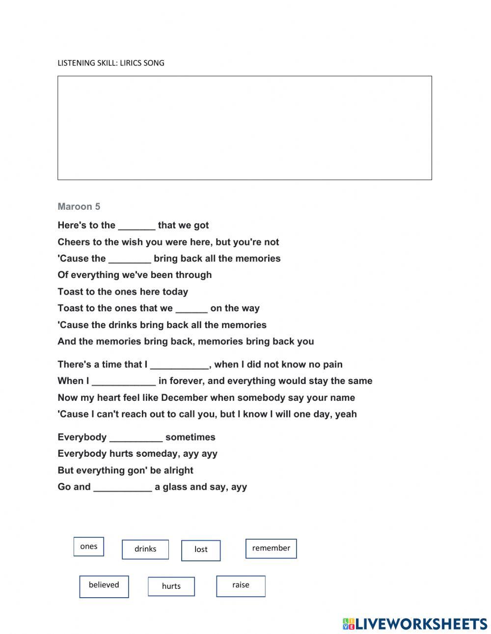 Listening song 1588861 | CLARA LEON | Live Worksheets