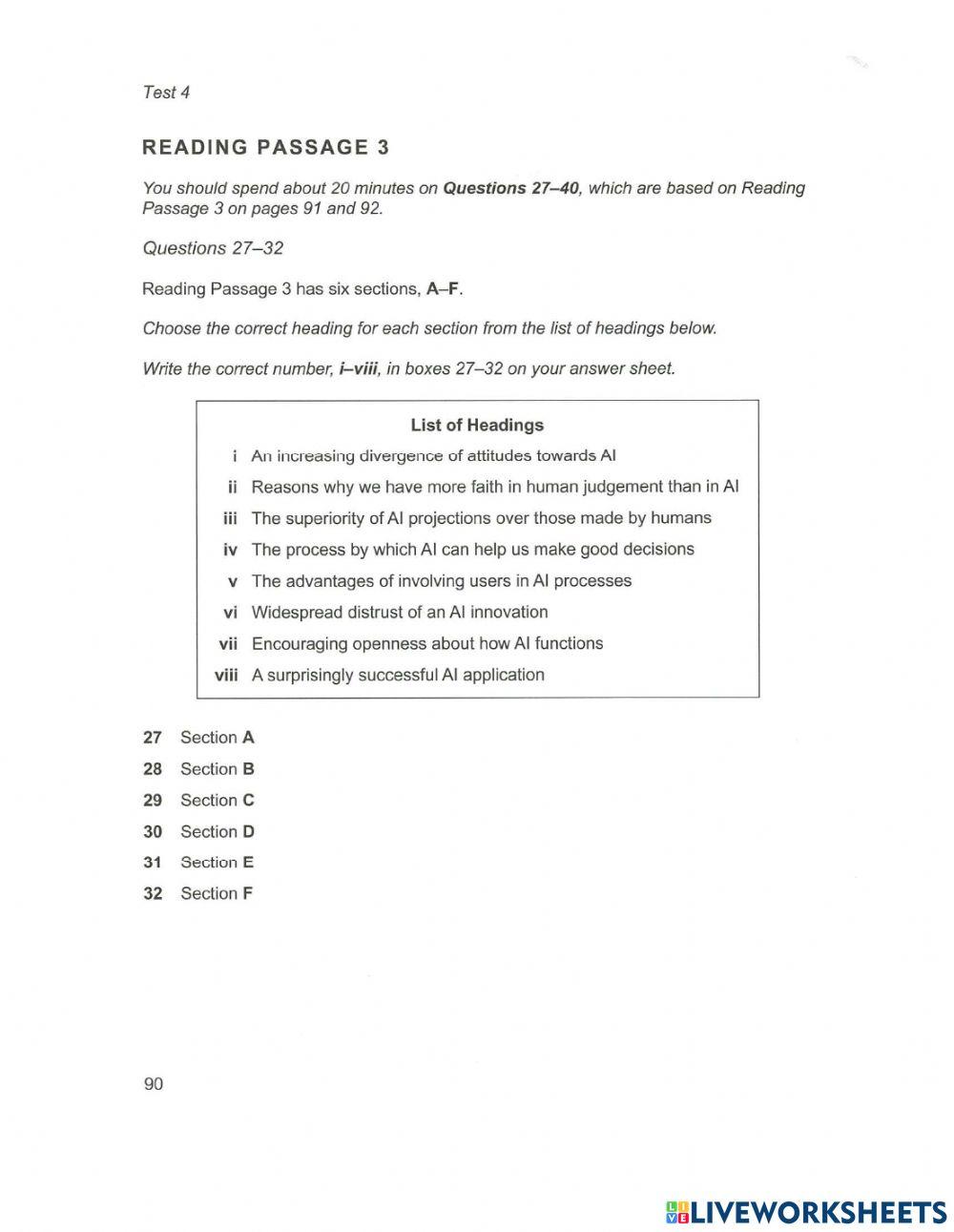 IL7A - Matching Headings - AI online exercise for | Live Worksheets