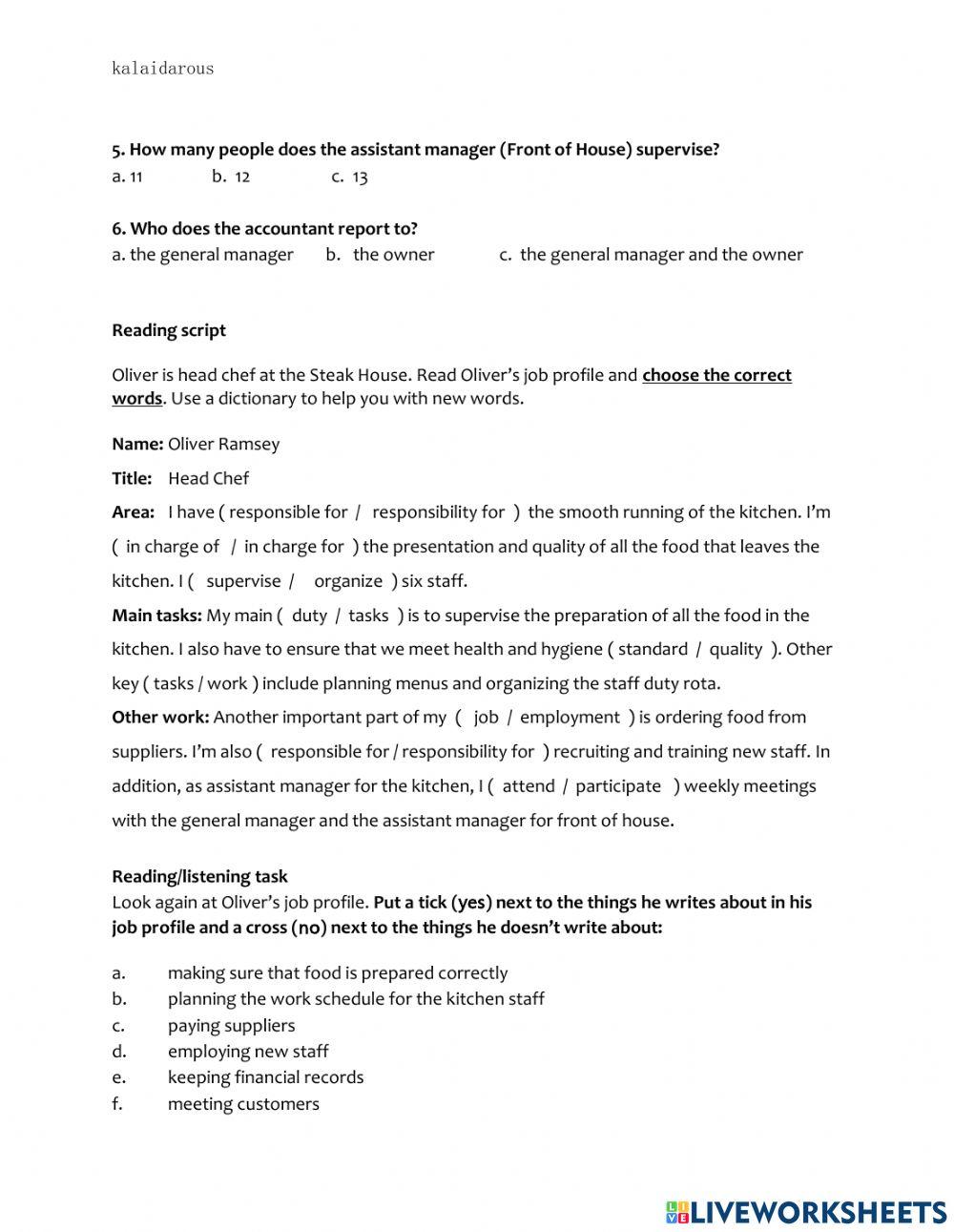 102 T8: Life management skills worksheet | Live Worksheets
