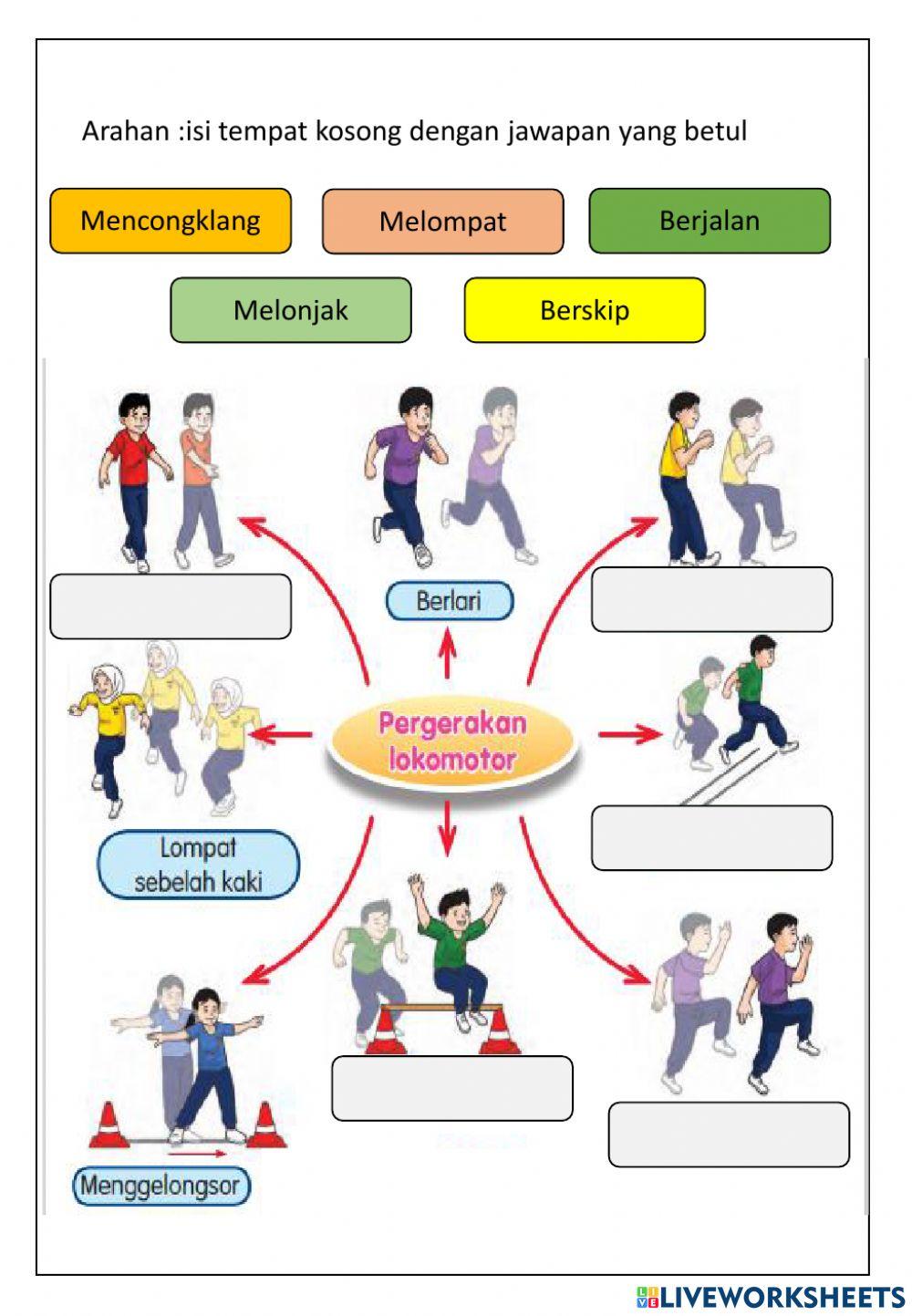 Pergerakan lokomotor online exercise for 2 | Live Worksheets