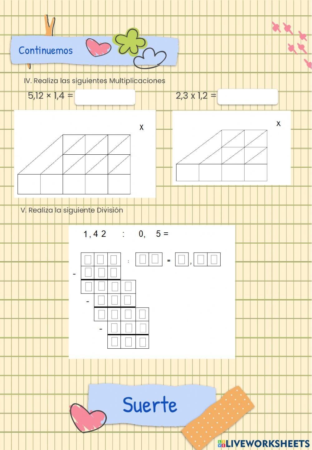 Operatoria con … | Free Interactive Worksheets | 1479375