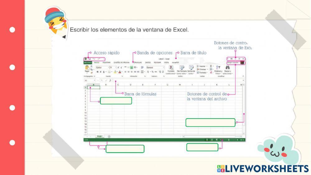 Excel y sus elementos worksheet | Live Worksheets
