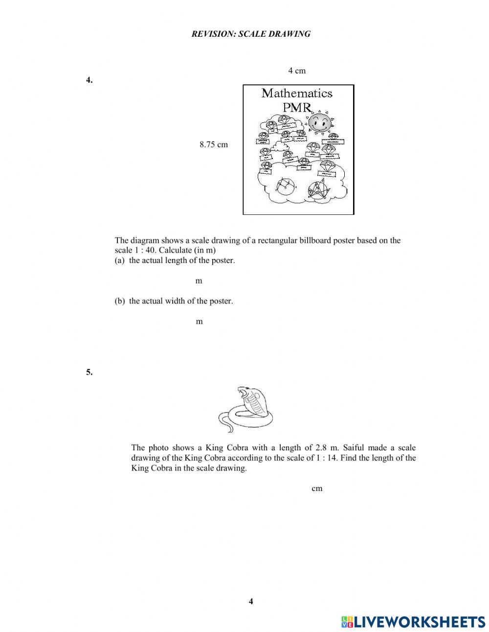 REVISION: SCALE DRAWINGS online exercise for | Live Worksheets