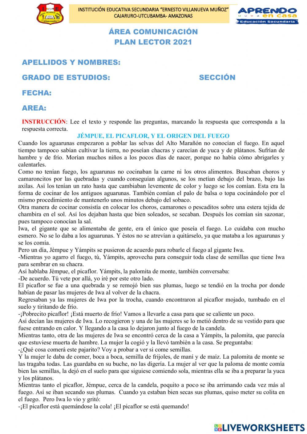 Jémpue, el pica… | Free Interactive Worksheets | 1480274