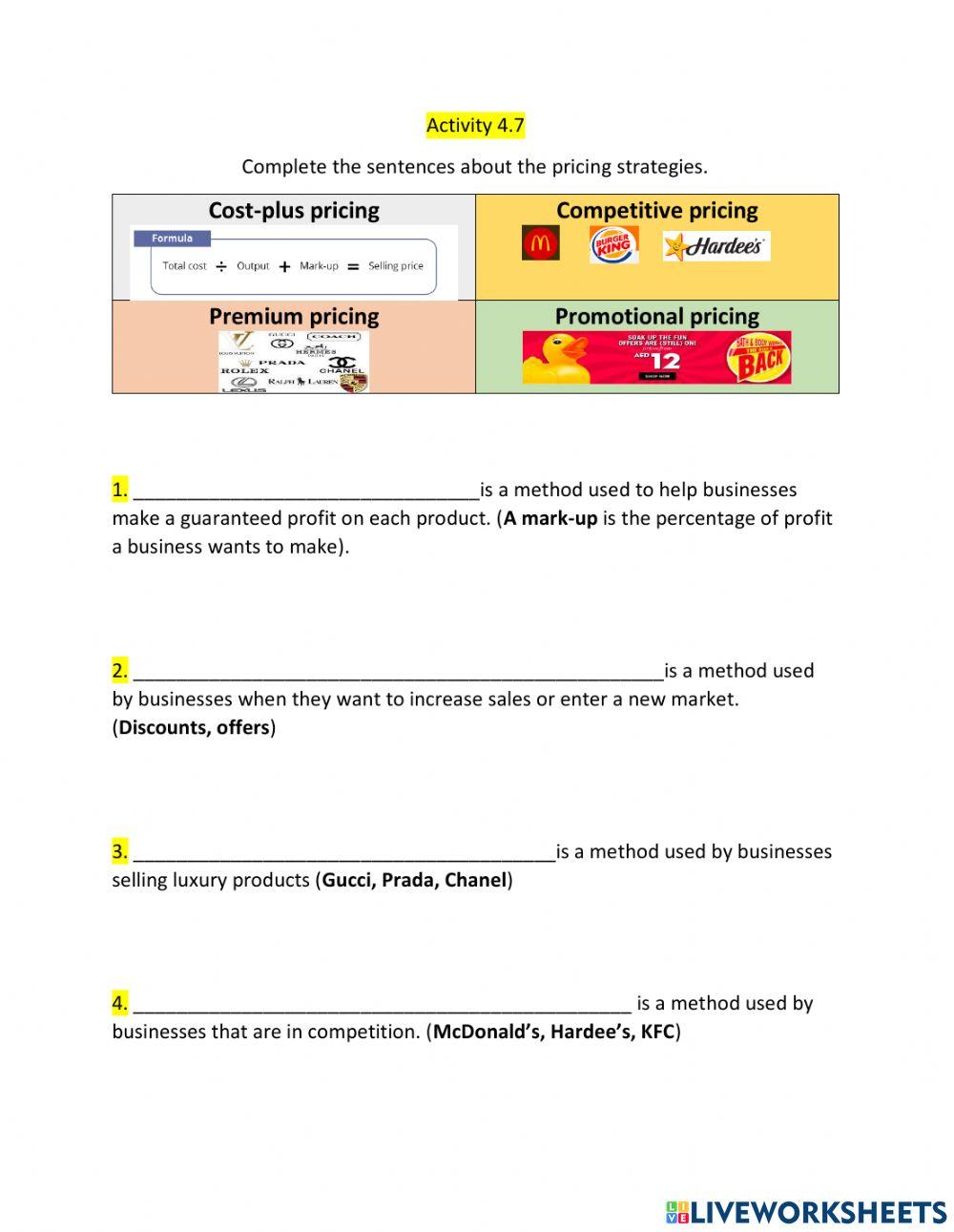 1480312 | Methods of pricing | Ekaterina