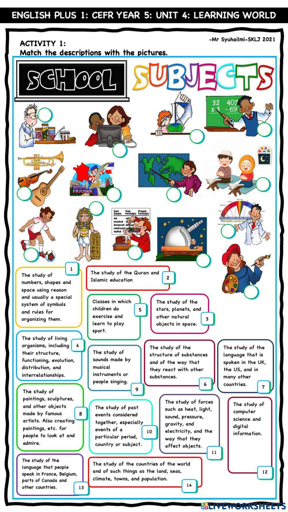 Learning world … | Free Interactive Worksheets | 1480435