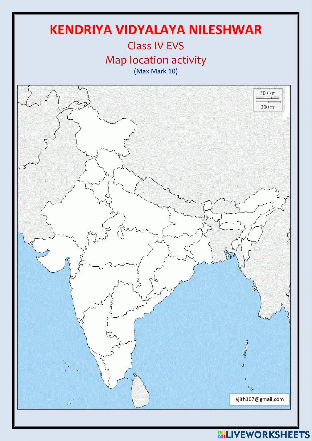 Map Locating Activity worksheet | Live Worksheets