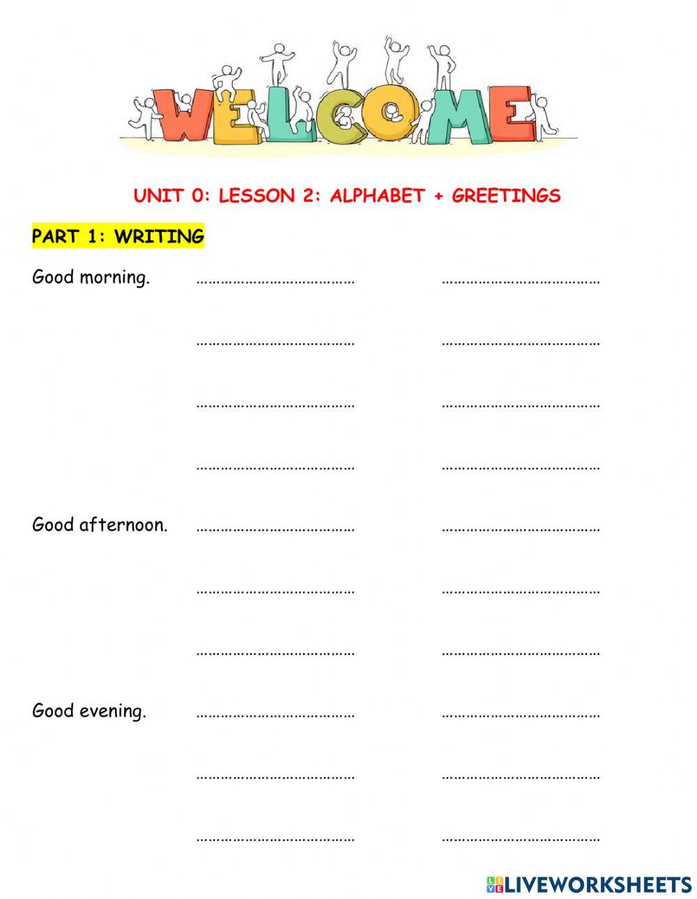 Hang Out Starter Unit 0 Welcome Lesson 2 worksheet | Live Worksheets