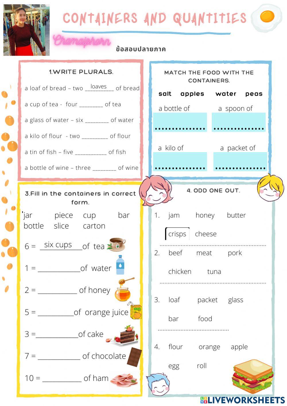 ข้อสอบปลายภาค ป.5 เรื่อง Containers and quantities online exercise for ...