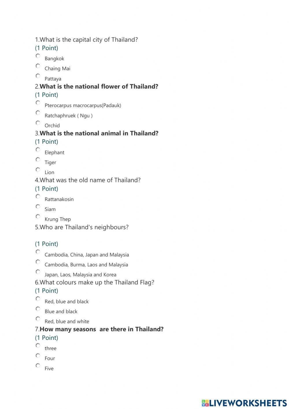 History of thailand 1481657 | Sakura61 | Live Worksheets