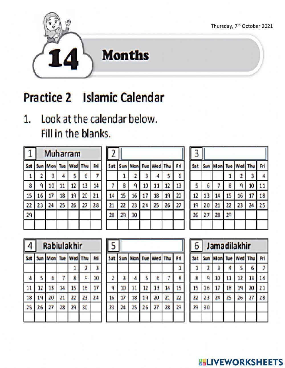 Months worksheet for Grade 2 | Live Worksheets